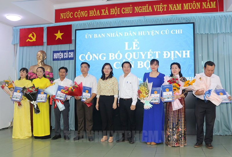Củ Chi: Điều động, bổ nhiệm 8 hiệu trưởng, phó hiệu trưởng các trường học