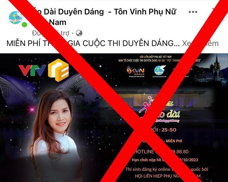 Cảnh báo trang fanpage mời tham gia thi Duyên dáng áo dài, hoặc thi Ảnh đẹp áo dài