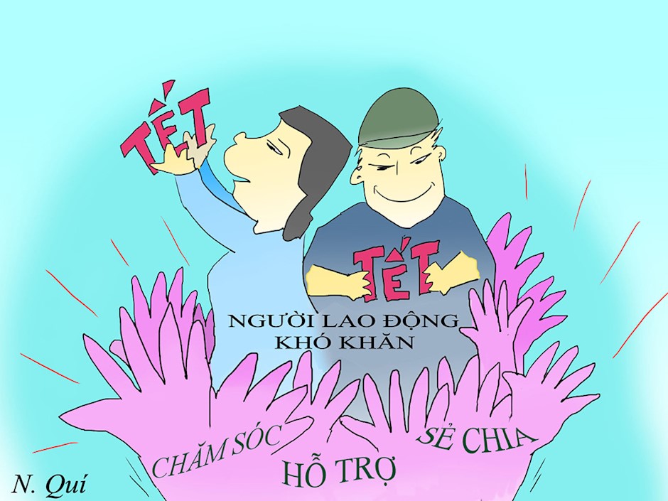 [Hí họa] Sẻ chia với người lao động còn khó khăn