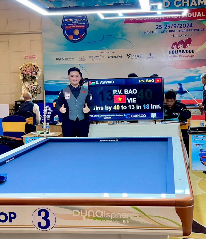 Đương kim vô địch Bao Phương Vinh và Trần Quyết Chiến đi tiếp với ngôi nhất bảng