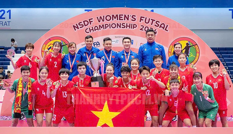 Đội futsal nữ Việt Nam vô địch NSDF Women's Futsal Championship 2024