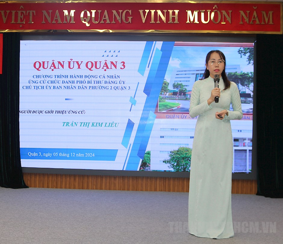 Quận 3: Thẩm định chương trình hành động cá nhân ứng cử chức danh Phó Bí thư Đảng uỷ, Chủ tịch ...